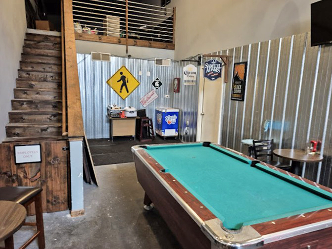 Rack 'em up and chow down! This pool table area is the perfect spot for some friendly competition and gizzard-fueled trash talk.