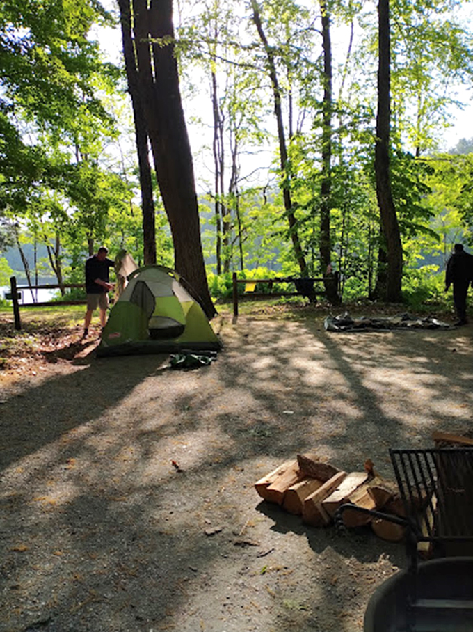Home sweet temporary home. This campsite proves that sometimes, the best room service is provided by Mother Nature herself.