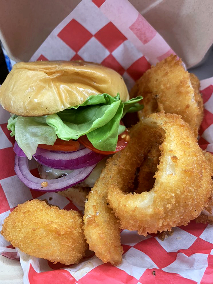Behold the Deluxe Cheeseburger in its natural habitat. It's not just a meal, it's a work of art that belongs in the Louvre.