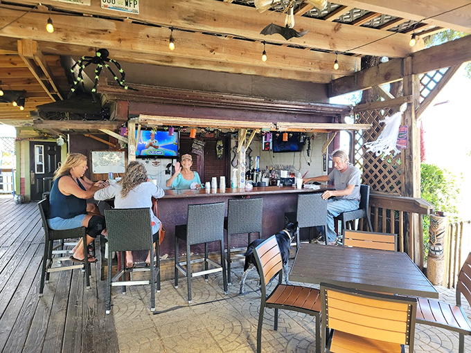 Outdoor oasis: Where cold drinks and warm conversations flow as freely as Florida sunshine.