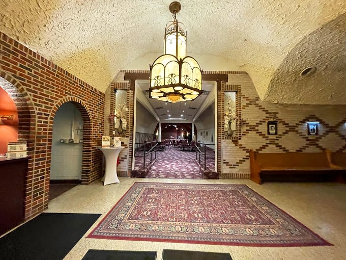 Step into a time warp! This entryway marries Prohibition-era charm with modern comfort. Don't forget the secret handshake!