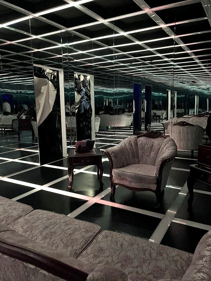 "Infinity and beyond! This mirror room is like being inside a diamond-encrusted disco ball. Bowie would approve."