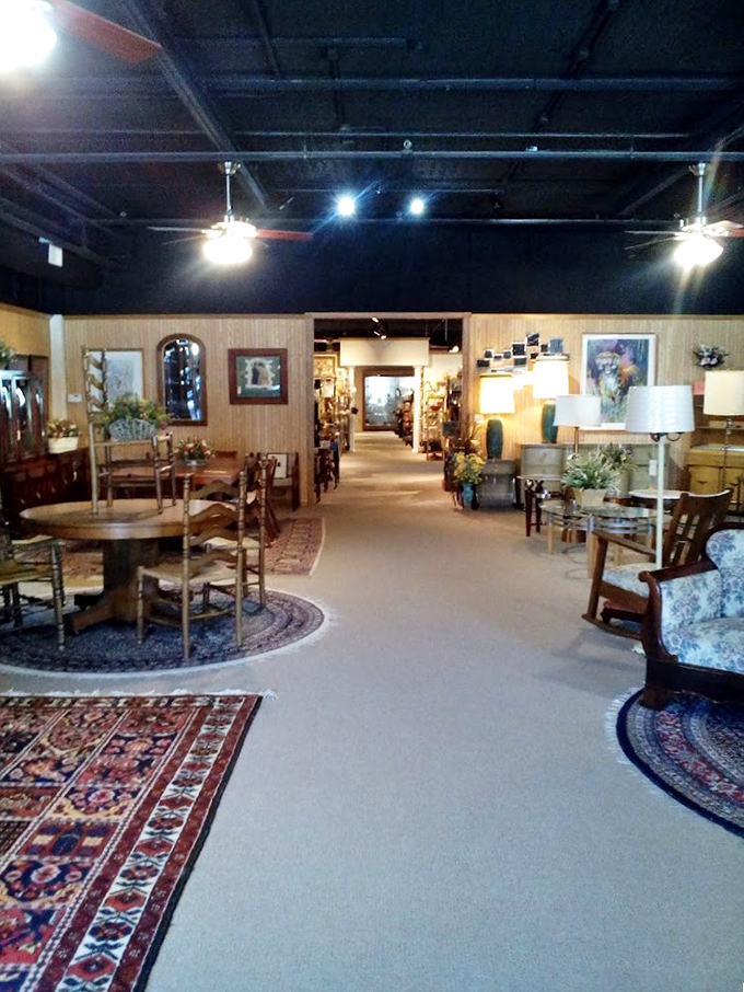 The furniture showroom: where mid-century modern meets "I'm pretty sure my grandparents had that." It's a walk down memory lane, with seating options.