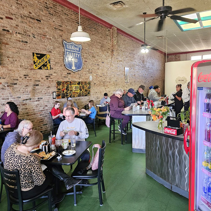 A bustling breakfast haven where the only thing more satisfying than the food is the lively atmosphere.