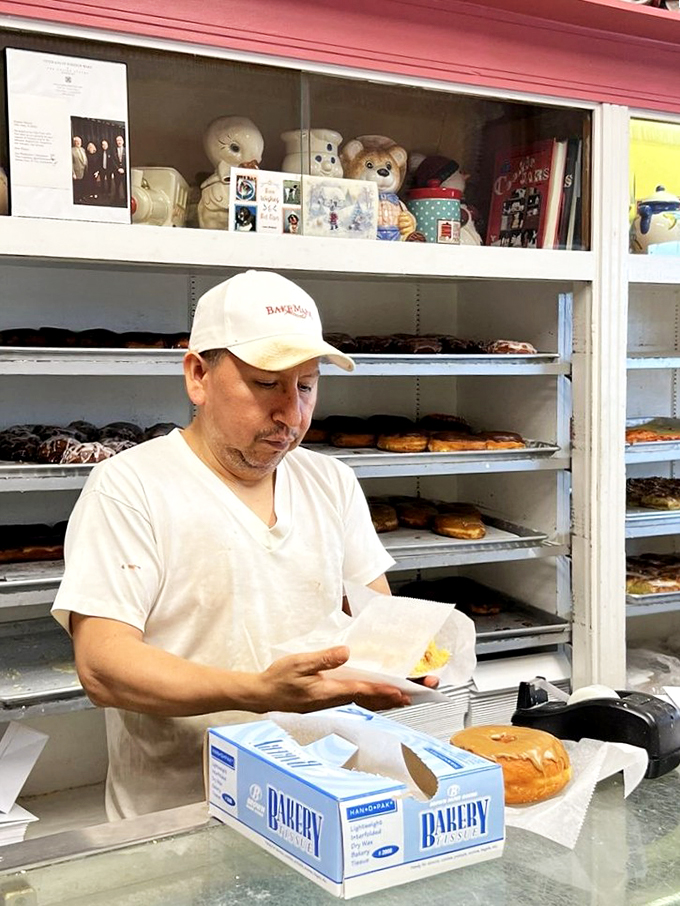 The wizard behind the curtain! This dedicated baker is crafting edible magic, turning simple ingredients into mouthwatering masterpieces. Abracadabra, alakazam, let there be donuts!