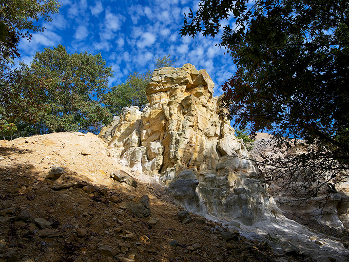 
"Rock-solid entertainment! These cliffs are like nature's IMAX screen, only with better resolution and no overpriced popcorn."