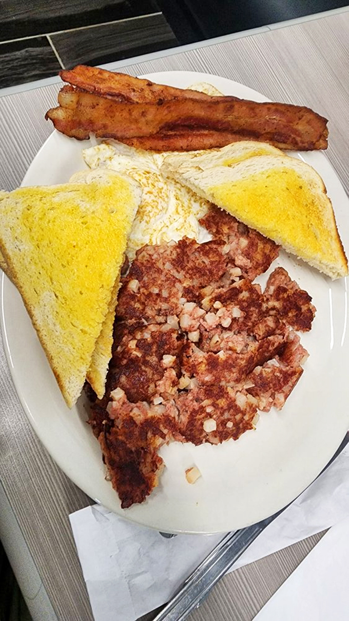 Corned beef hash that's worth getting corny about! This hearty plate is a symphony of flavors that'll have you humming with happiness all day long.