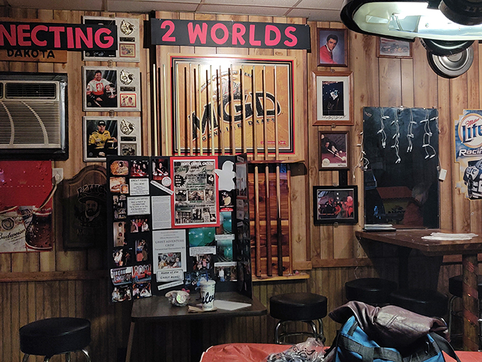 "Connecting 2 Worlds" - and they say long-distance relationships are hard! This wall is a portal to paranormal possibilities.