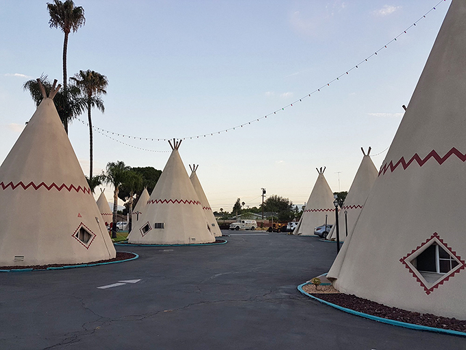 Palm trees and teepees - a combo you never knew you needed. It's like a desert oasis met a Wild West theme park, and we're here for it!