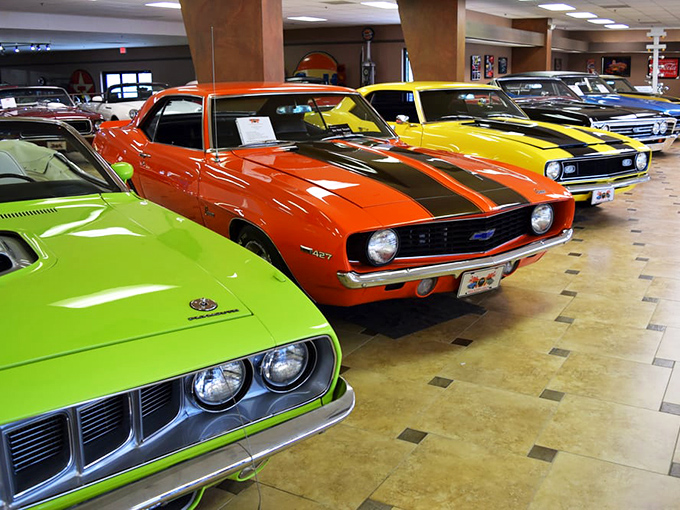 Mustang Sally, better slow your mustangs down! This colorful corral of ponies is enough to make any car enthusiast gallop with joy.