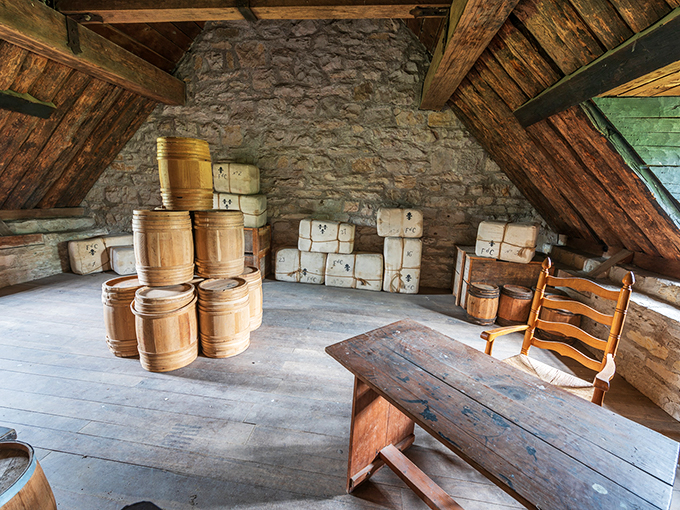 Barrel of laughs! This old storage room is stacked higher than my pile of unread New Yorker magazines.