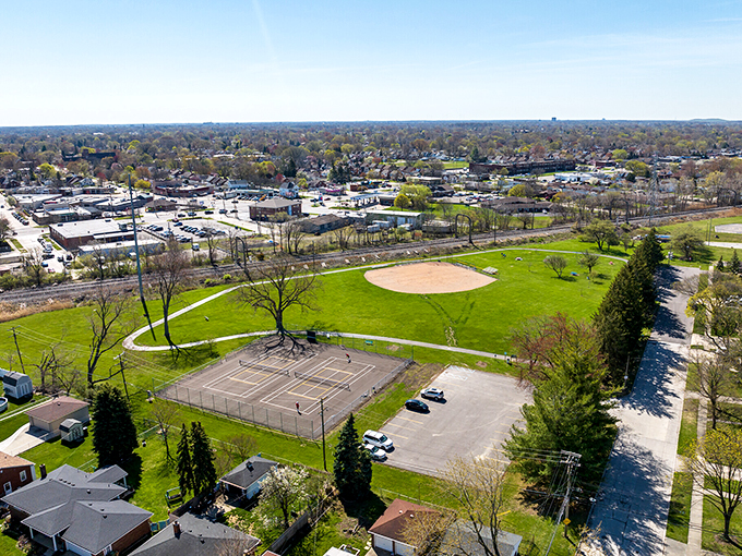 Green space or slice of paradise? This park is so inviting, even the squirrels probably have reservations for picnic spots.