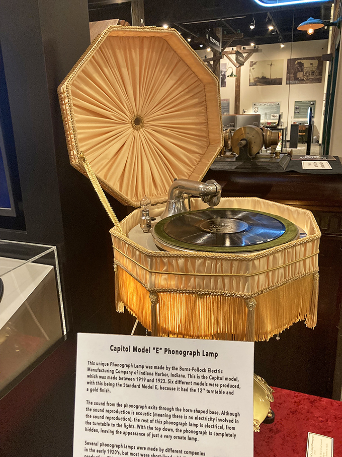 Talk about mood lighting! This phonograph lamp is the perfect blend of form and function, like a tuxedo with built-in speakers.