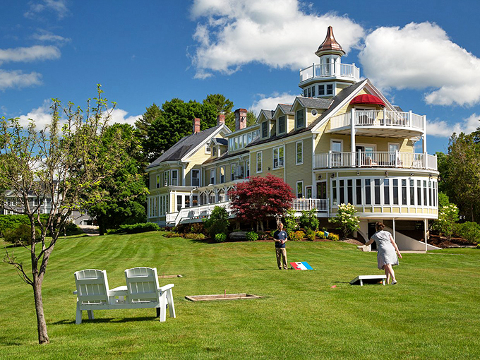 Fun in the sun! Who knew croquet could be so exciting? It's like mini-golf, but with more fancy outfits.