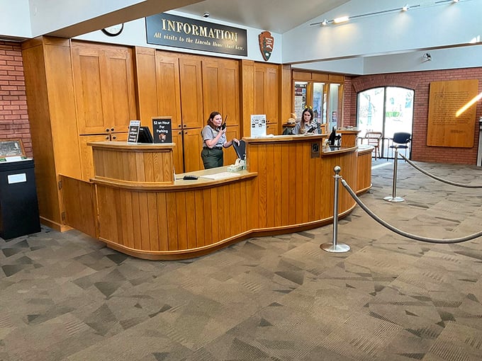 "Welcome to 1860! How may we assist your journey through time?" The visitor center staff, always ready with a smile.