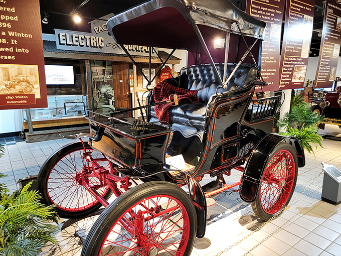 Horse-drawn or horseless? This vintage carriage is a reminder that before we had horsepower, we had... well, horse power. Talk about an upgrade!