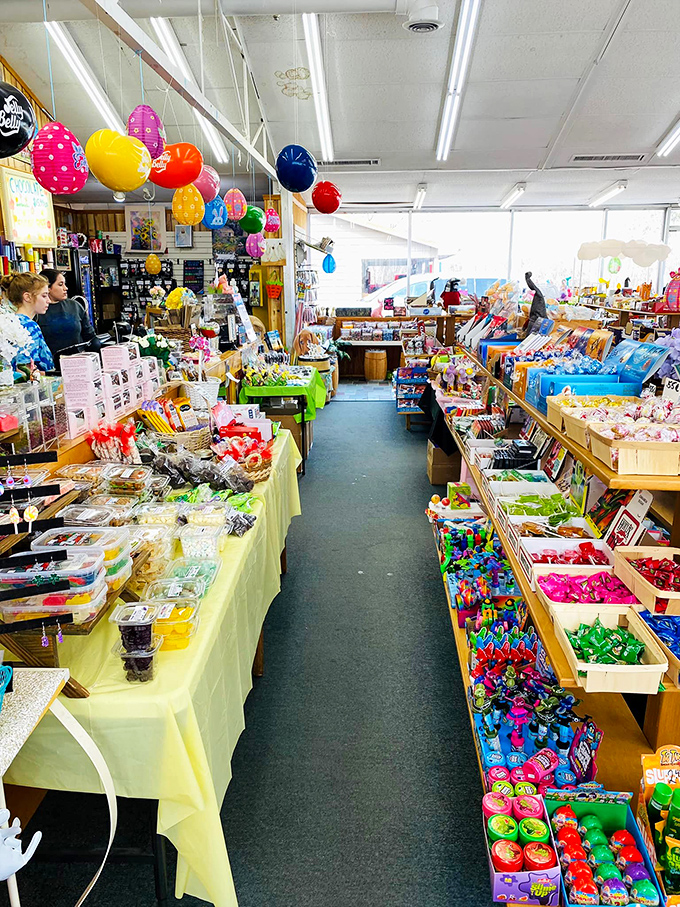 A candy lover's yellow brick road. This aisle leads to adventures in flavor, with surprises around every colorful corner.