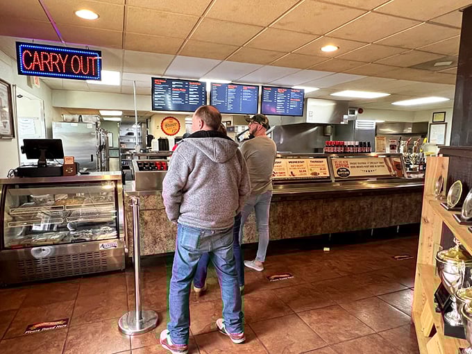 Where BBQ dreams come true! The carry-out area is like Santa's workshop for meat lovers. Get ready to make your taste buds very, very happy.