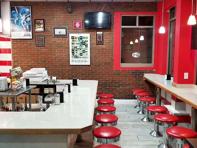 Pull up a stool and stay awhile. This retro-chic dining area is serving up nostalgia with a side of comfort.