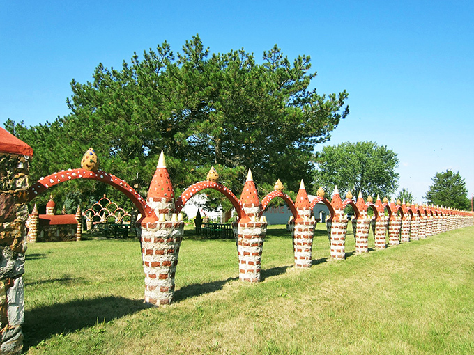 It's like someone raided a toy box, supersized everything, and scattered it across a field. Childhood dreams, anyone?