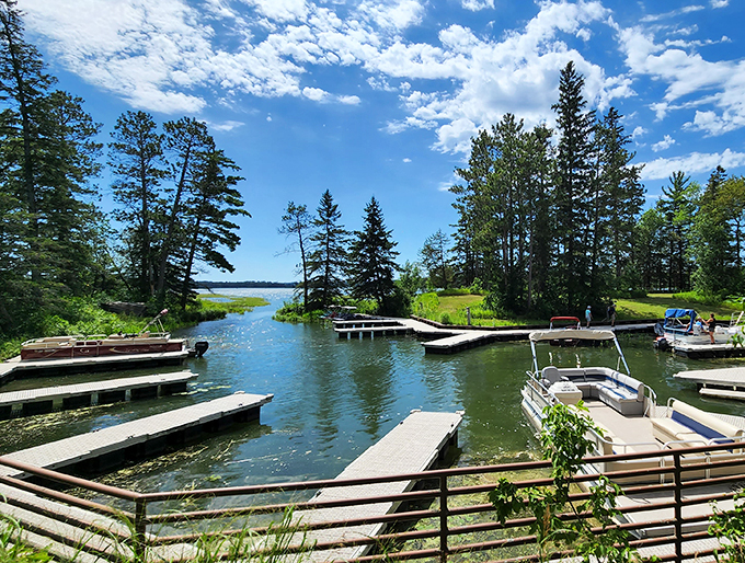Boat parking that puts your local mall to shame. These docks offer front-row seats to nature's greatest hits.