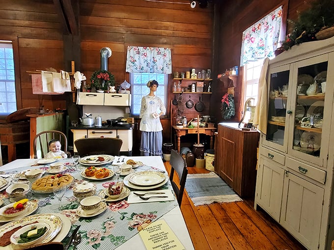 Dinner at grandma's, anyone? This vintage kitchen setup is serving nostalgia with a side of "how did they cook without microwaves?"