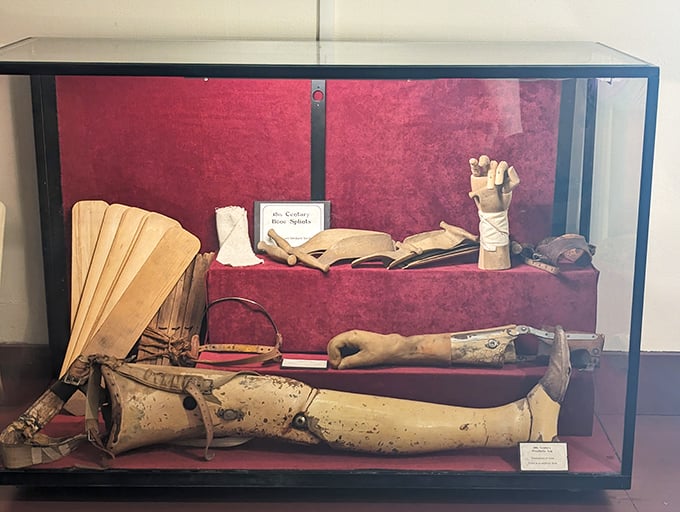 The original Six Million Dollar Man starter kit. These vintage prosthetics show just how far we've come in medical technology.