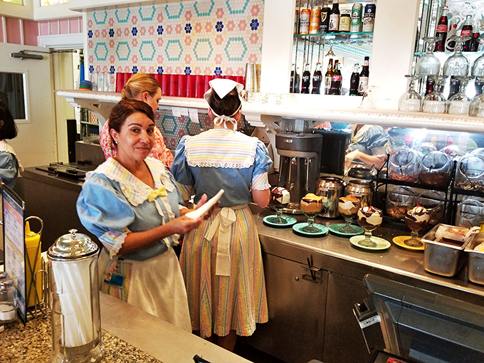Meet the real-life time travelers! These soda jerks are serving up smiles faster than you can say "Great Scott!" No DeLorean required.