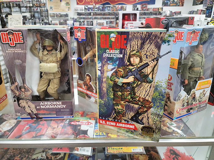 Toy story come to life! This shelf is packed with more childhood dreams than you can shake a lightsaber at.