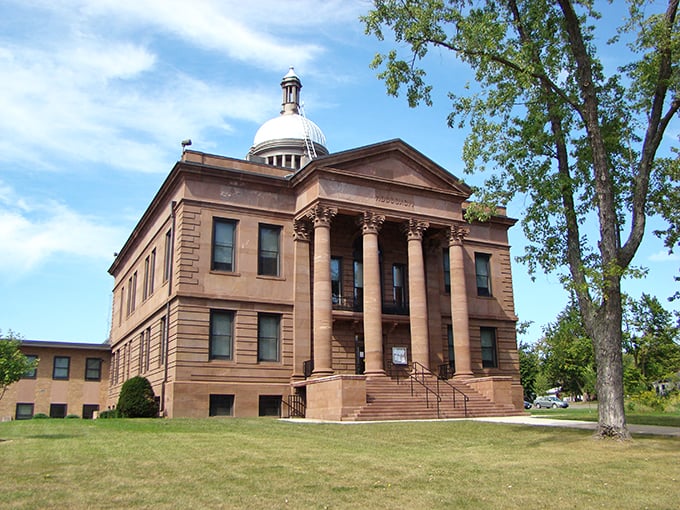 What a striking historic building! You should check out the Bayfield County Courthouse to admire its beautiful classical architecture.