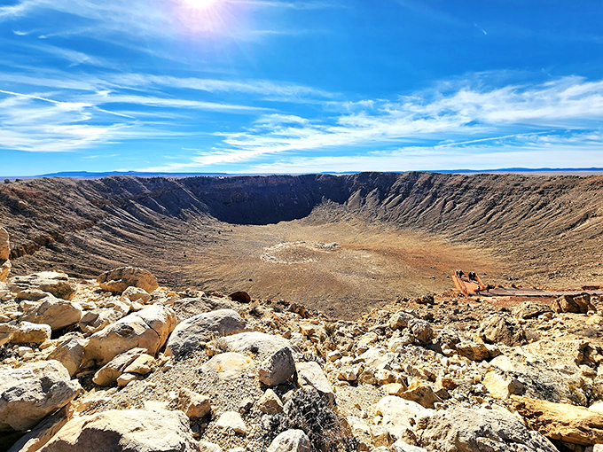 Earth's biggest pothole: This cosmic car crash left a hole so big, you could fit 20 football fields inside.