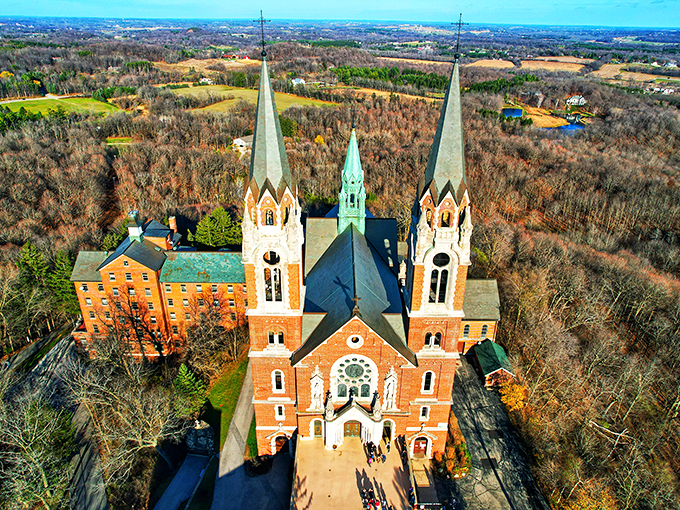 View so good, it's almost spiritual. On a clear day, you can see all the way to Milwaukee &ndash; hallelujah!