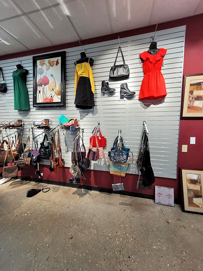 Bag ladies and gents, unite! This wall of handbags is a fashionista's dream &ndash; and your wallet's best friend.