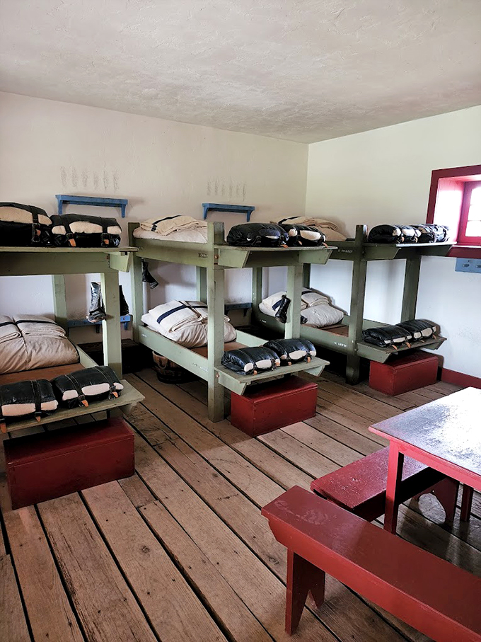 Bunk beds: the original military-grade sleep stacker. Fort Snelling's barracks give "close quarters" a whole new meaning. Suddenly, your childhood bedroom doesn't seem so bad!