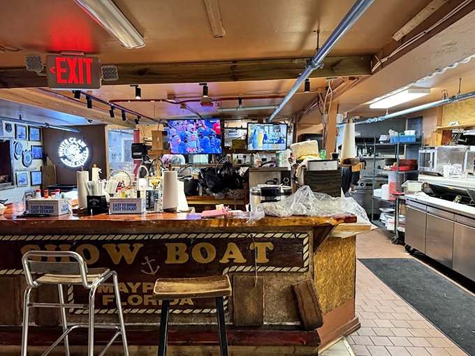 Where the magic happens! This bustling kitchen is like a seafood laboratory, experimenting with deliciousness one dish at a time.