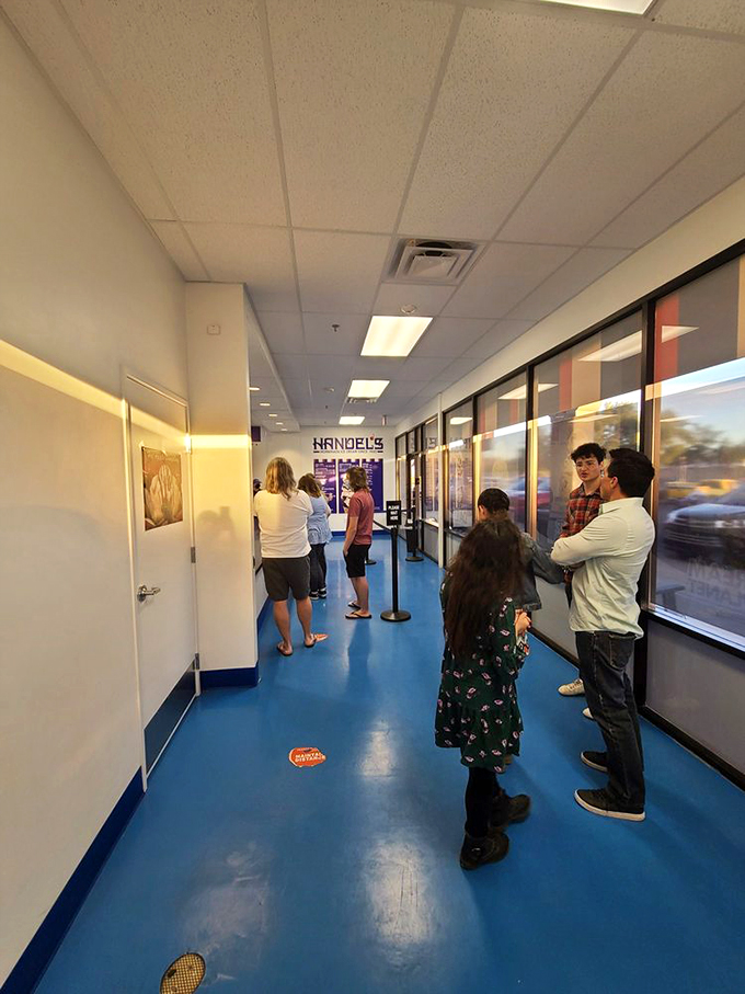 The line of anticipation! These folks know good things come to those who wait, especially when it's hand-packed happiness.