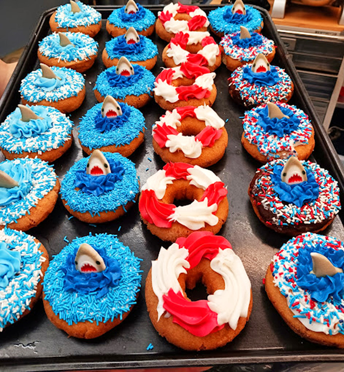 Donut panic, but these shark-infested treats might just be the most adorable predators you'll ever encounter. Jaws, meet your match in sprinkles and frosting!