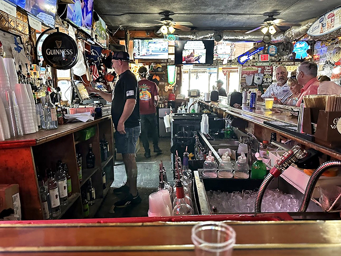 Where everybody knows your name... or at least pretends to. This cozy bar is Cheers with a salty breeze.