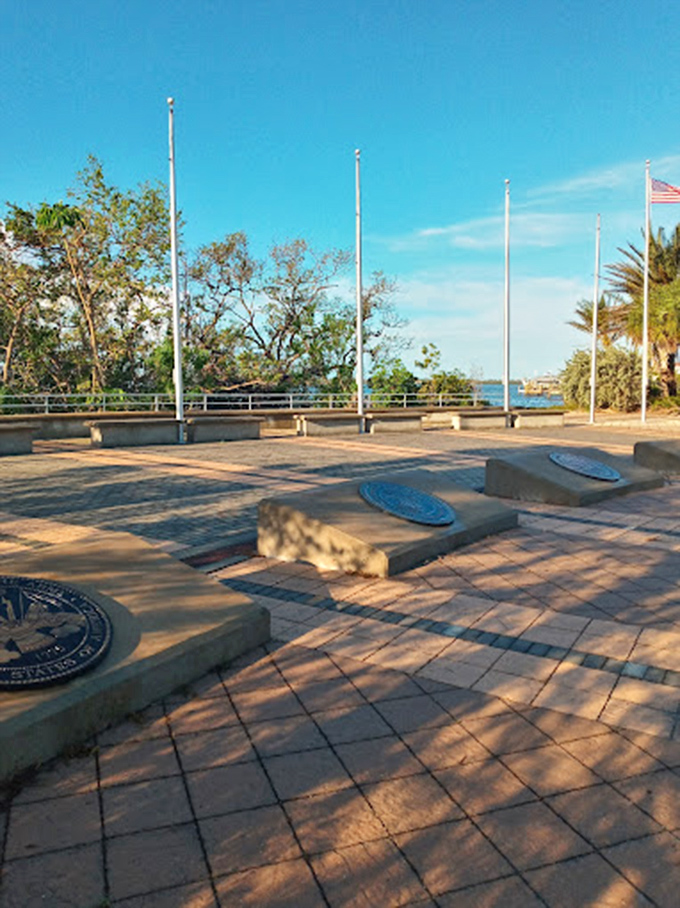 Stars and stripes forever: A moment of reflection amidst the fun. Englewood honors its heroes with this touching tribute. Take a moment to remember and appreciate.