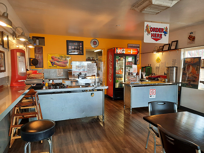 Where the magic happens! Jimmy's counter is like a backstage pass to hot dog nirvana. Watch as your cravings come to life!