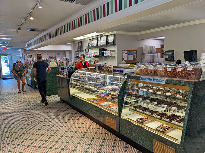 A candy lover's dream come true! This counter is like the jewelry store of the sweet tooth world.