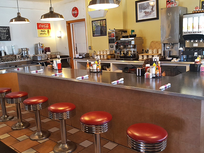 Hop on the flavor express! These counter seats are your ticket to a world of deliciousness. All aboard for Tasty Town!