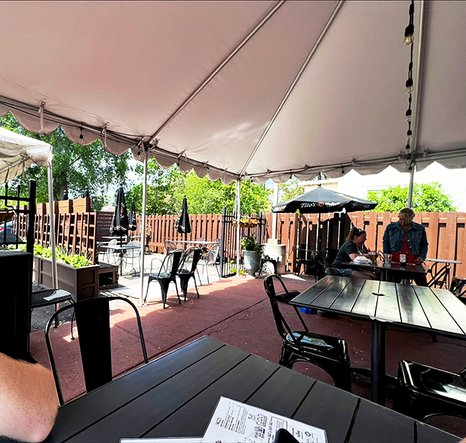 Al fresco feast awaits! Stanley's outdoor patio is the perfect spot to soak up some vitamin D while you soak up some suds.