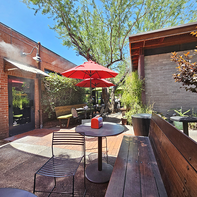 Al fresco ice cream enjoyment: because sometimes you need to cool down while soaking up that Arizona sun.