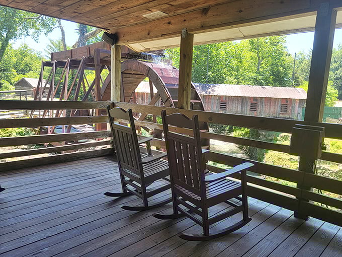 Rocking chairs with a million-dollar view. The perfect spot to contemplate life's big questions, like "Should I order seconds?"