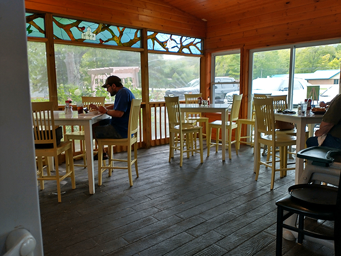 Dine al fresco in Connie's charming patio area. It's like a treehouse for grown-ups, but with better food and fewer splinters.
