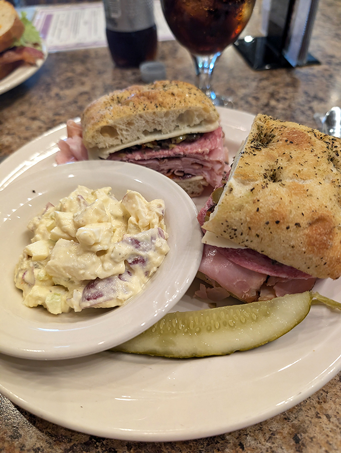 A sandwich that says "I'm on vacation" even if you're just playing hooky from work. Paired with that wine, it's a midday masterpiece.