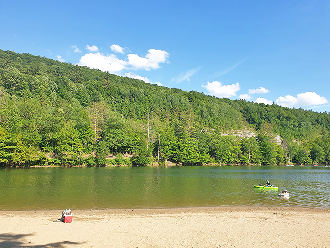 Sun-kissed sand meets emerald waters. It's like the Caribbean took a vacation to Vermont and decided to stay.