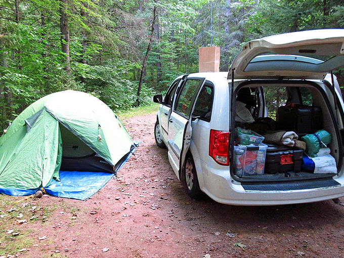 Camping or glamping? With a setup like this, you're just one espresso machine away from a five-star wilderness resort.