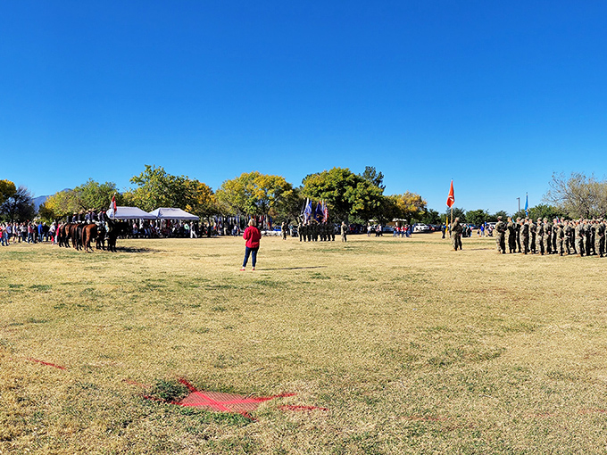 Military precision meets community celebration on this parade ground, where traditions are honored under Arizona's blue skies.